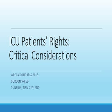 Patient rights and ethics in icu 2015 | PPTX
