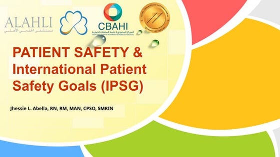 INTERNATIONAL PATIENT SAFETY GOALS | PPT | Physical Therapy | Wellness