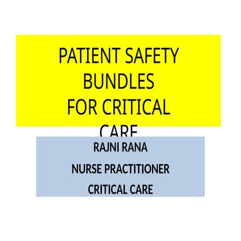 PREVENTION OF HAI : CARE BUNDLE APPROACH | PDF