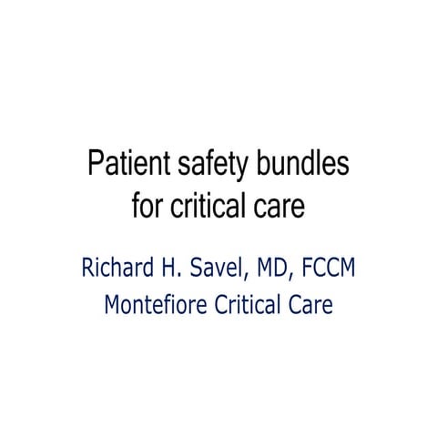 safety bundle for care Of the patients in hospital | PPT