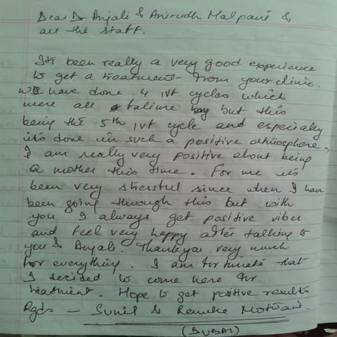 Patient's compliments for Malpani Infertility Clinic 2014 | PDF