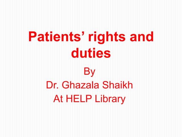 Rights of the patient | PPTX