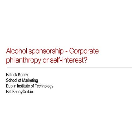 Alcohol sponsorship of sports | PPT