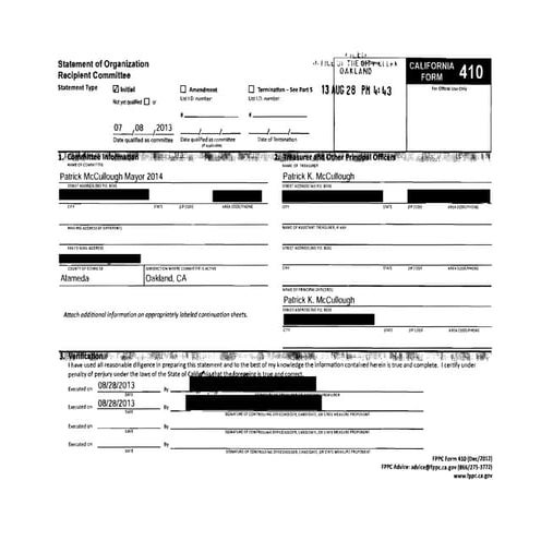 Pat McCullough FPPC Form 410 | PPT