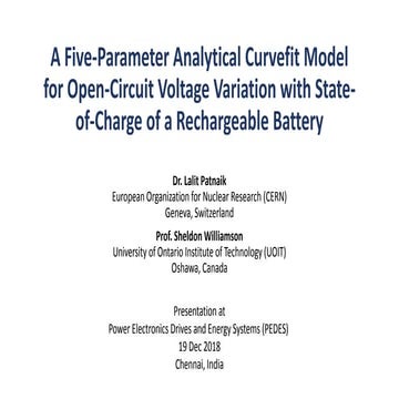 A Five Parameter Analytical Curvefit Model for Open Circuit Voltage ...