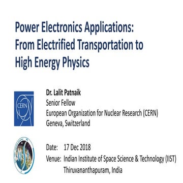 Power Electronics Applications: From Electrified Transportation To High Energy Physics | PDF