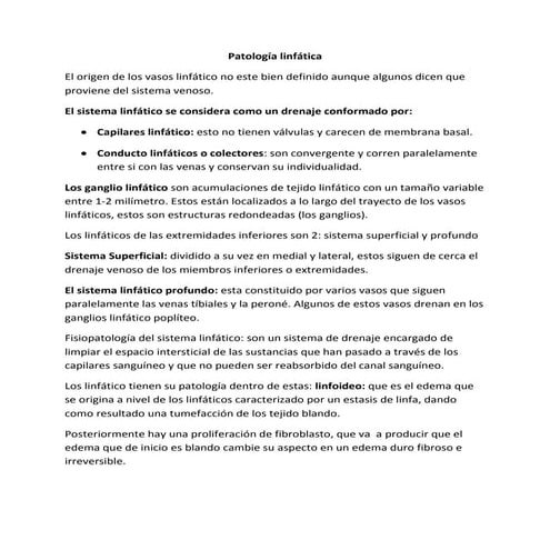 Patologia linfatica | DOCX