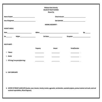 MSU-Main Campus (CHS) Physical Assessment Tool | PPT | Free Download