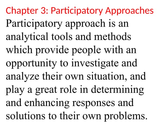 Participatory Approach (PA) | PPTX