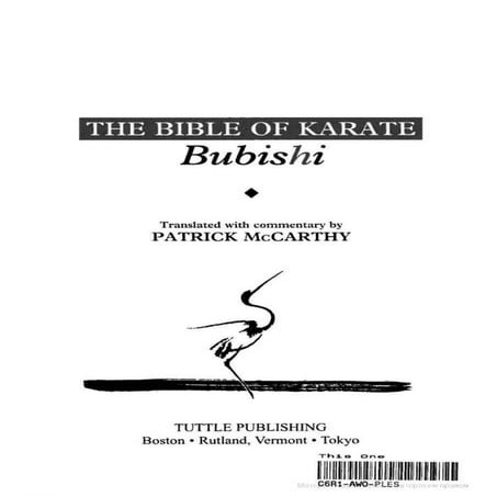 Patrick mccarthy-bubishi-the-bible-of-karate-tuttle-publishing-1995 | PDF