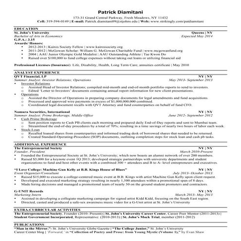 Patrick diamitani resume | PDF