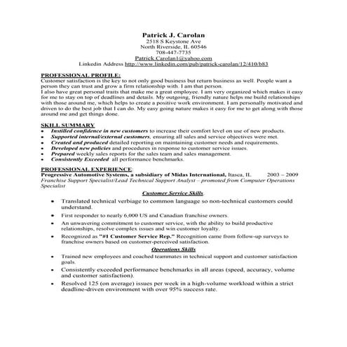 Patrick J.Carolan Resume6 | PDF