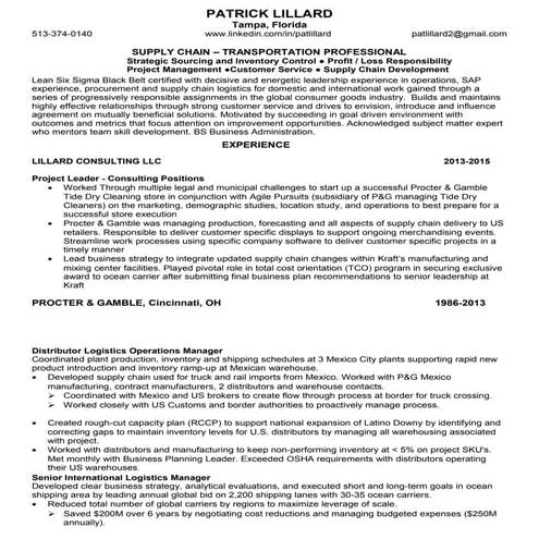Patrick Lillard 2016 resume | DOC
