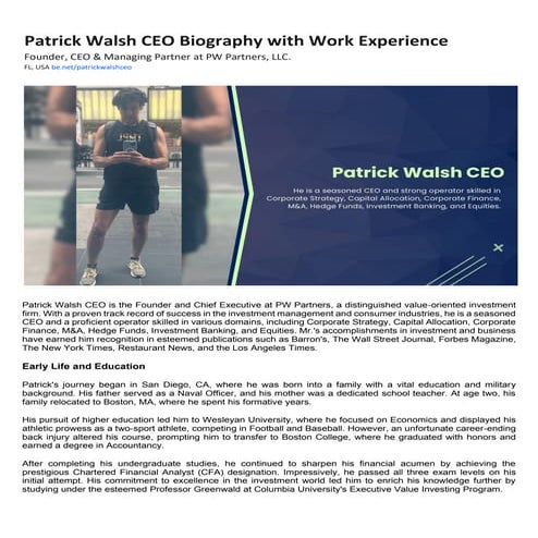 Patrick Walsh CEO Biography with Work Experience.pdf