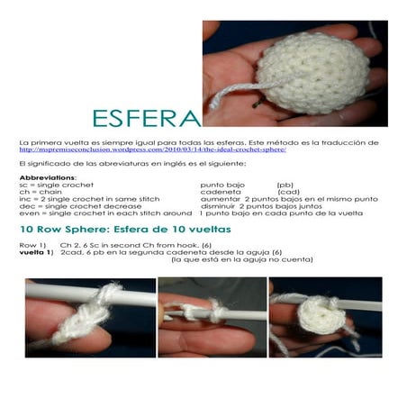 Patrón esfera amigurumi. Español | PDF