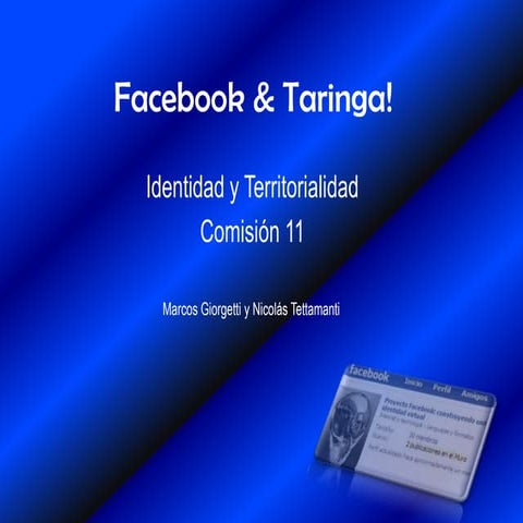 Identidad en FB - Análisis de perfiles | PPT
