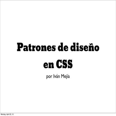Patrones de diseño CSS | PDF