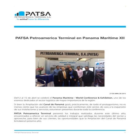 Patsa Petroamerica Terminal en Panama Maritime XII | PDF