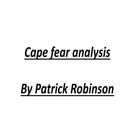 9 Frame Analysis- Cape fear | PPTX