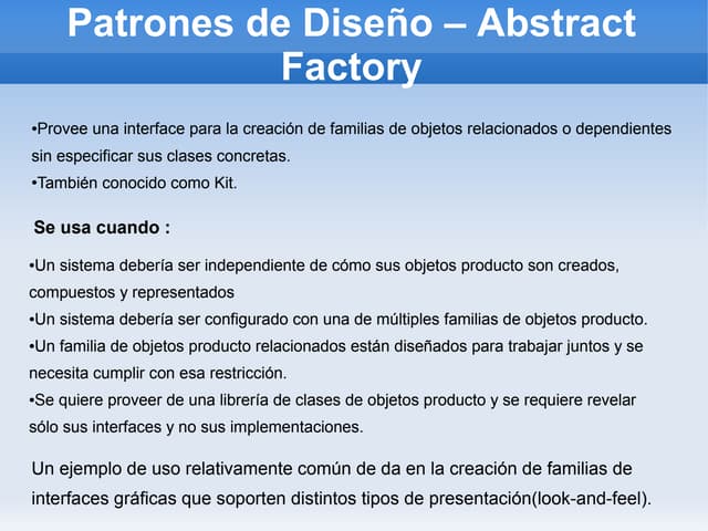 Abstract factory. presentación | PDF