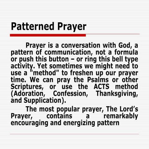 Patterned Prayer | PPT