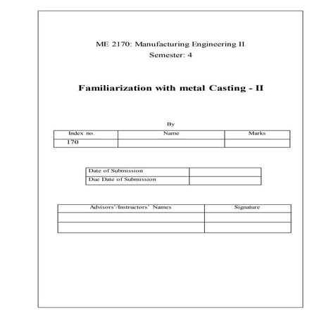 Pattern making in metal casting | DOCX