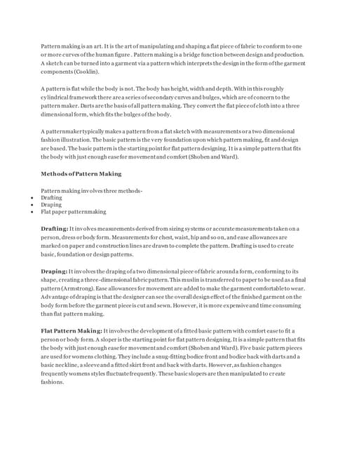 INTRODUCTION TO PATTERN MAKING | PDF