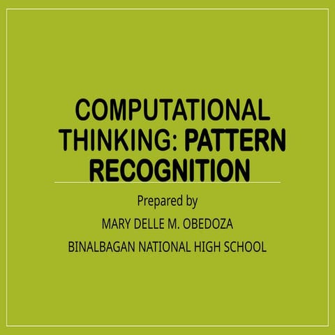 Computational Thinking Pattern Recognition 1 Pptx