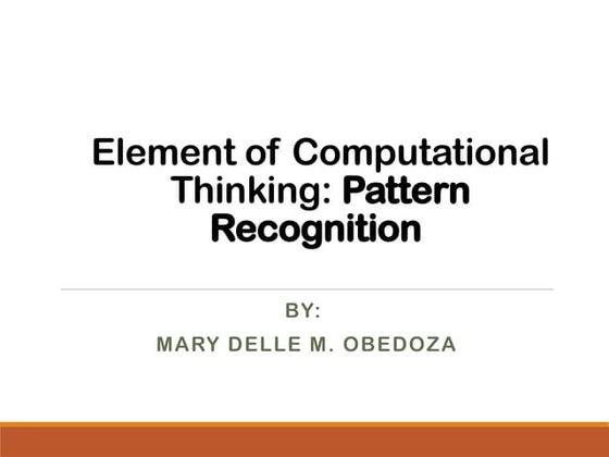 Pattern Recognition Generalisation Abstraction.pptx | Technology & Computing