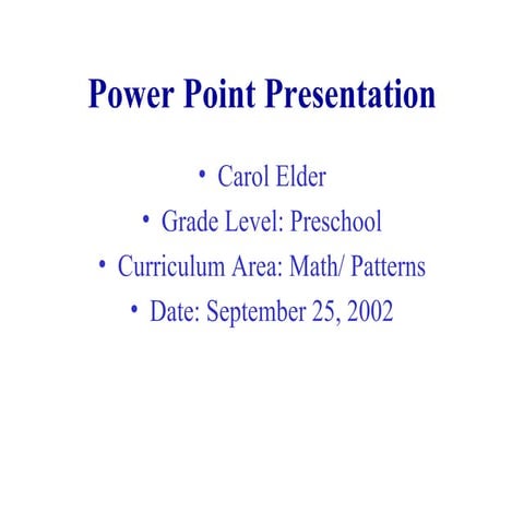 Patterns Ppt