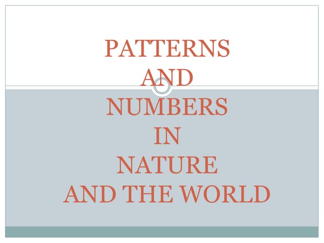Mathematics in nature | PDF