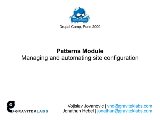 Patterns Drupal Camp Pune09 | PDF Patterns Drupal Camp Pune09 | PDF