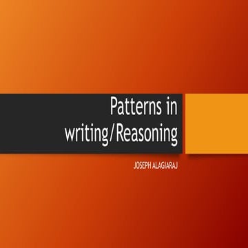 Patterns in writing/reading and reasoning | PPT