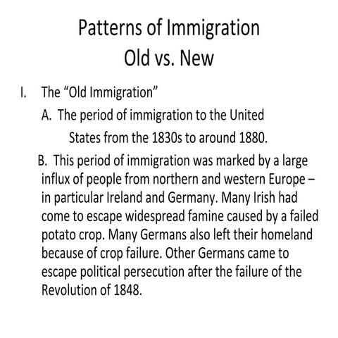 Patterns Of Immigration | PPT