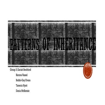 Patterns of Inheritance PowerPoint detailed | PPT
