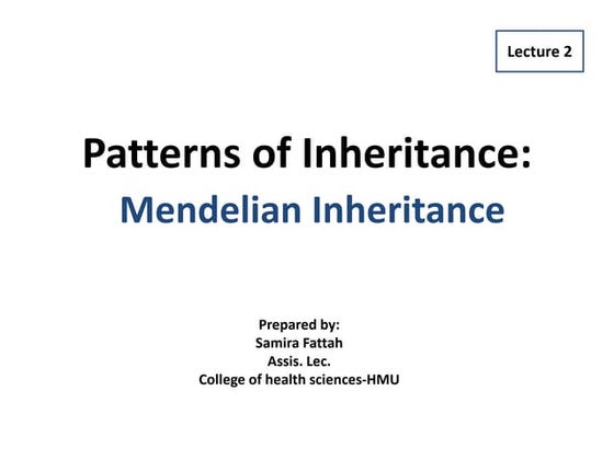 Patterns of Inheritance | PPT