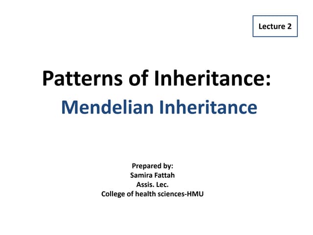 Mendelian Laws of Inheritance | PPT