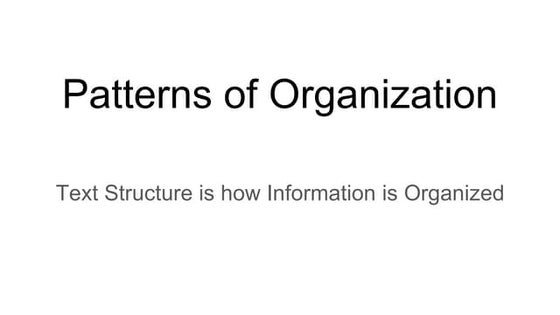 patterns of organization | PPT