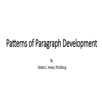 Patterns of Paragraph Development presentation | PPTX