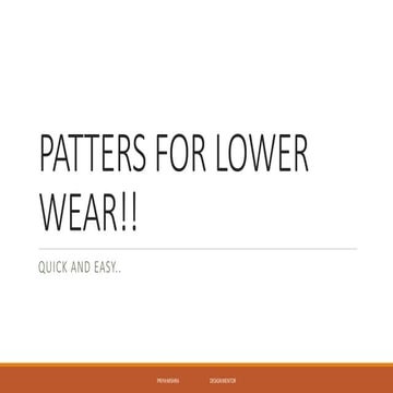 Patterns for lower wear!! | PPT