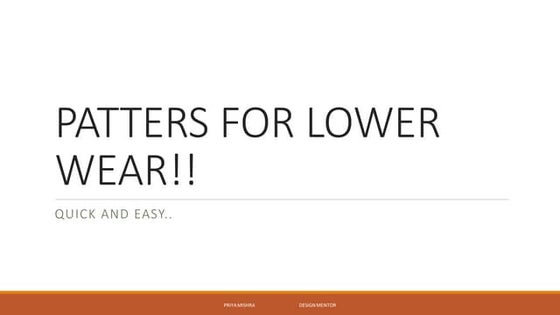 Drafting of basic pattern for shorts | PPTX | Darts | Sports