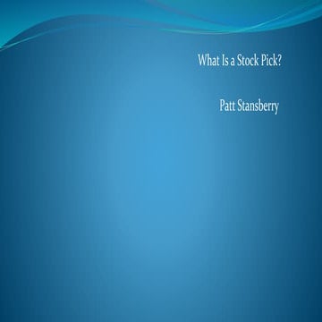 What Is a Stock Pick? | PPTX