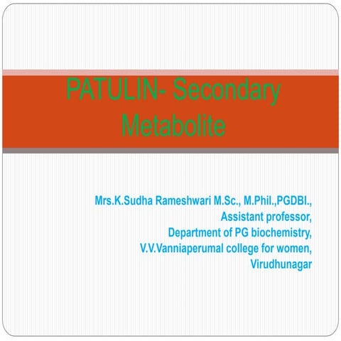 Patulin-secondary metabolite | PPT