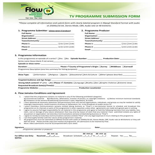 Public Access TV Content Submission Form | PDF