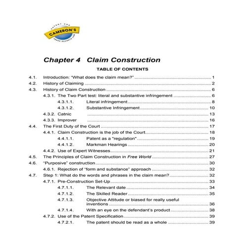 PATENT CLAIM FORMAT AND TYPES OF CLAIMS | PDF
