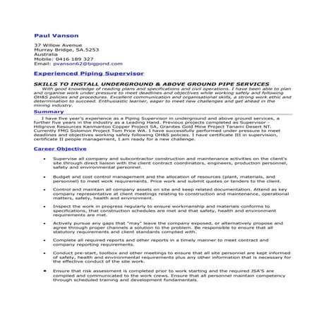 Paul vanson-resume | DOC