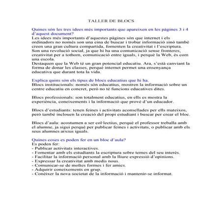 Taller de Blocs | DOC