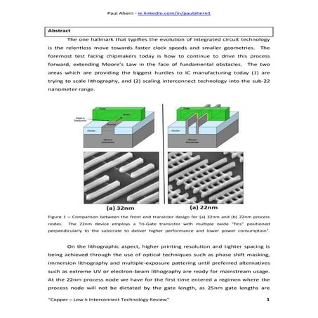 Paul Ahern - Copper/ low-K Interconnect Technology | PDF
