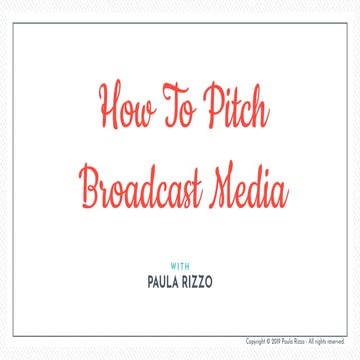 How to Pitch Broadcast Media | PDF