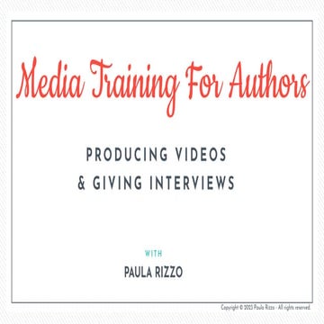 Media Training for Authors | PDF | Video Production | Content Production